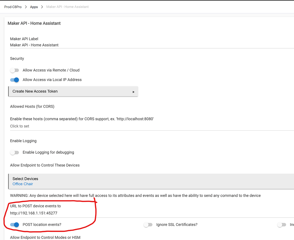 Can I use the Maker app to POST commands to a non Hubitat hub? - Maker API - Hubitat