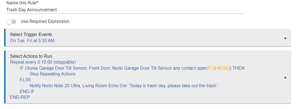 Repeat Announcement Until Door Opens - 📐 Rule Machine® - Hubitat