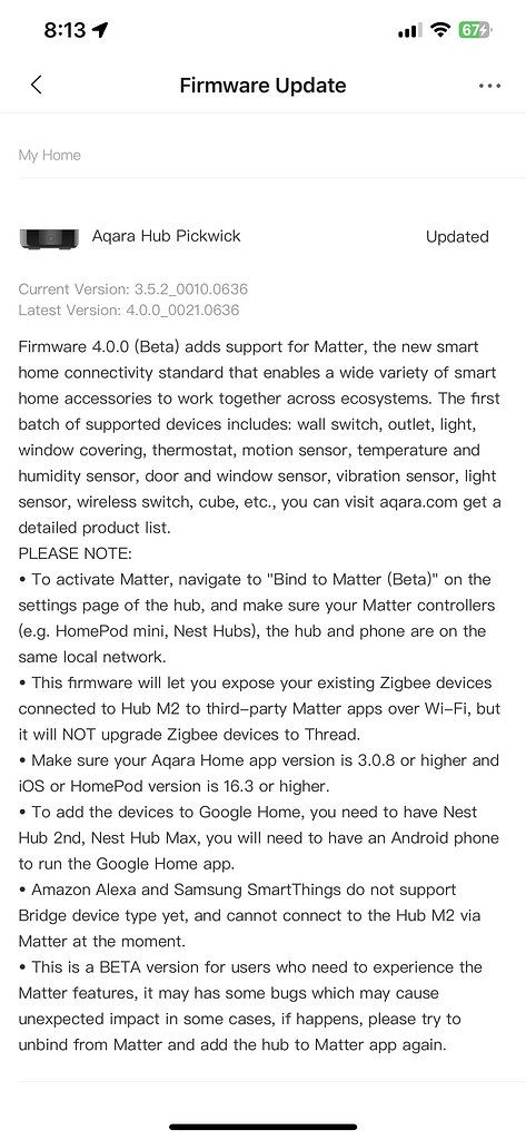 Aqara M2 Matter Firmware Update - 💬 Lounge - Hubitat
