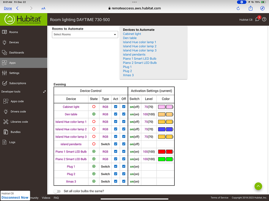 Room Lighting Questions - Room Lighting - Hubitat