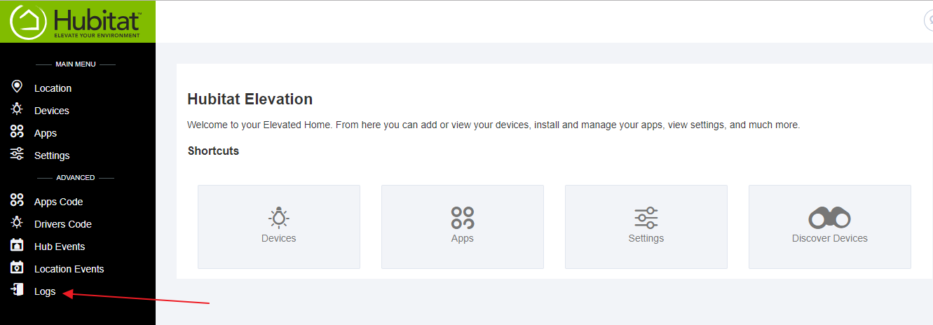 Hubitat Live Logging - 🎬 Get Started - Hubitat