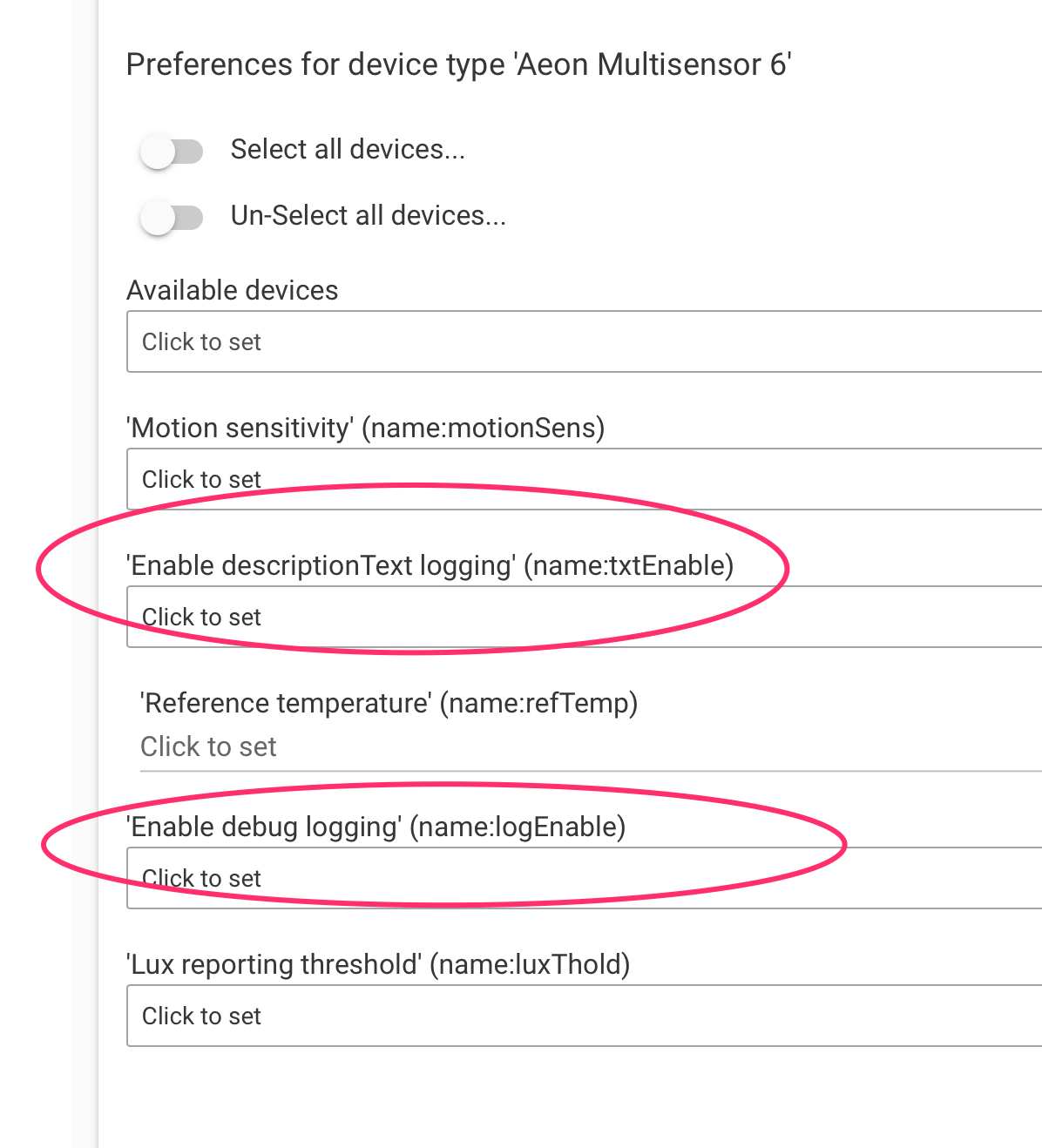 Is there a way to change logging preference for a group of devices? - 🛎️ Get Help - Hubitat