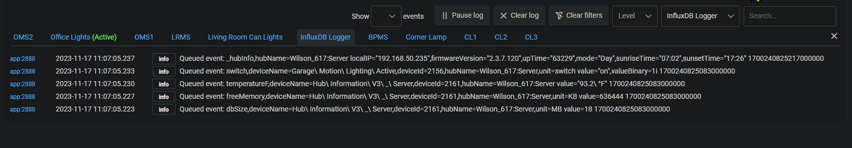 Using He With With Influxdb Grafana With Influxdb Logger Integrations Hubitat