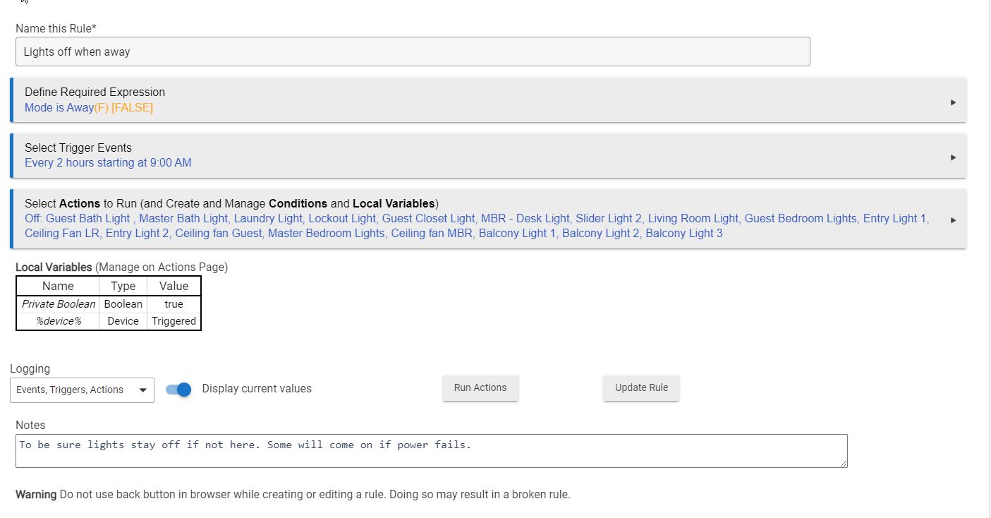 How to use Rule Machine to keep switches off - Integrations - Hubitat