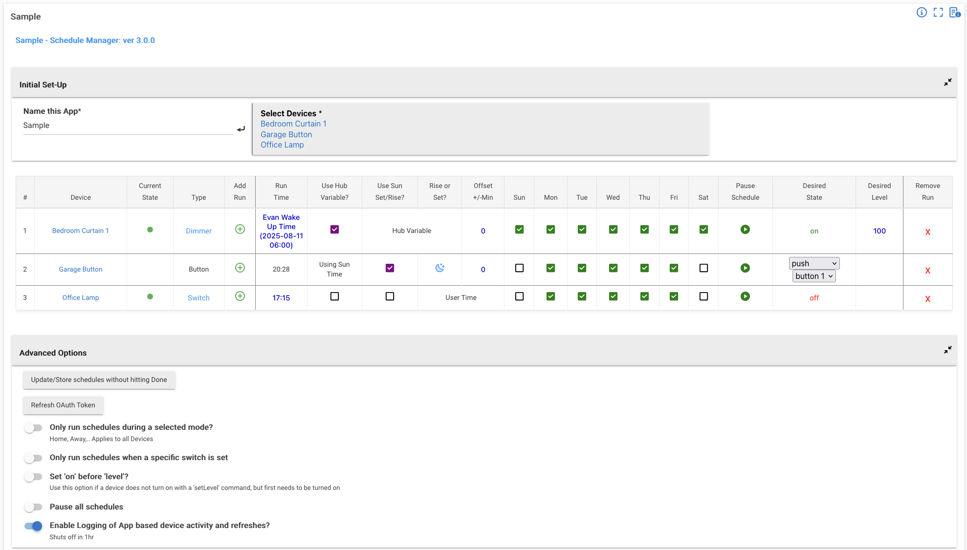 [Release] Schedule Manager App - Custom Apps - Hubitat