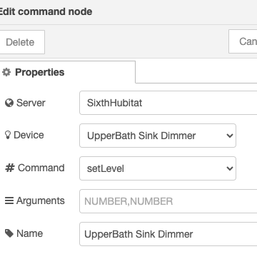 Node-RED: Sending multiple commands to dimmer - Integrations - Hubitat