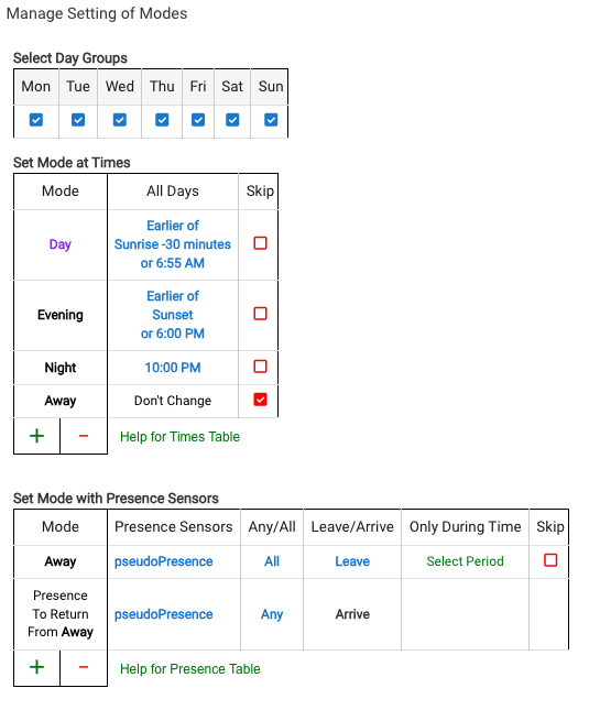 Basic "DAY" mode setup? - Apps - Hubitat