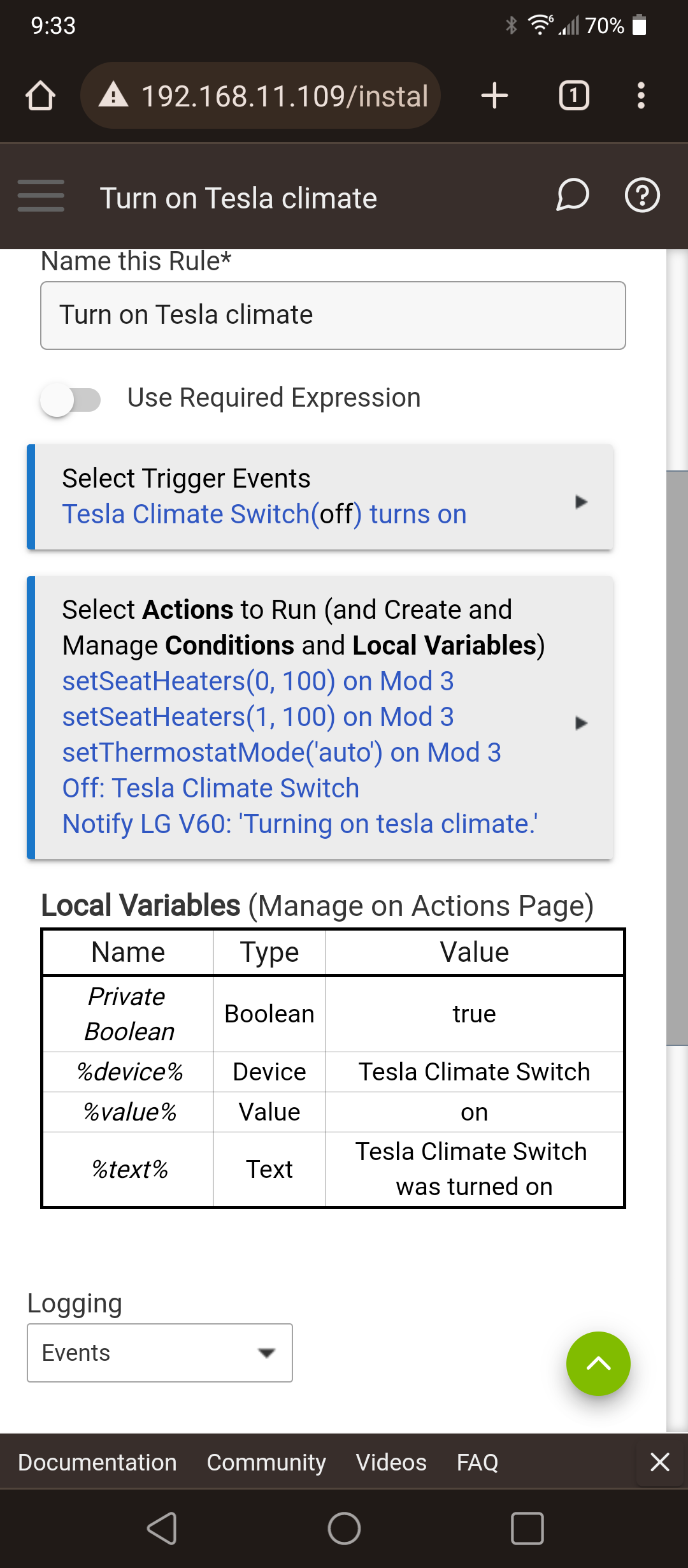 Custom Action Custom Attribute Fail All Things Rule Machine Hubitat