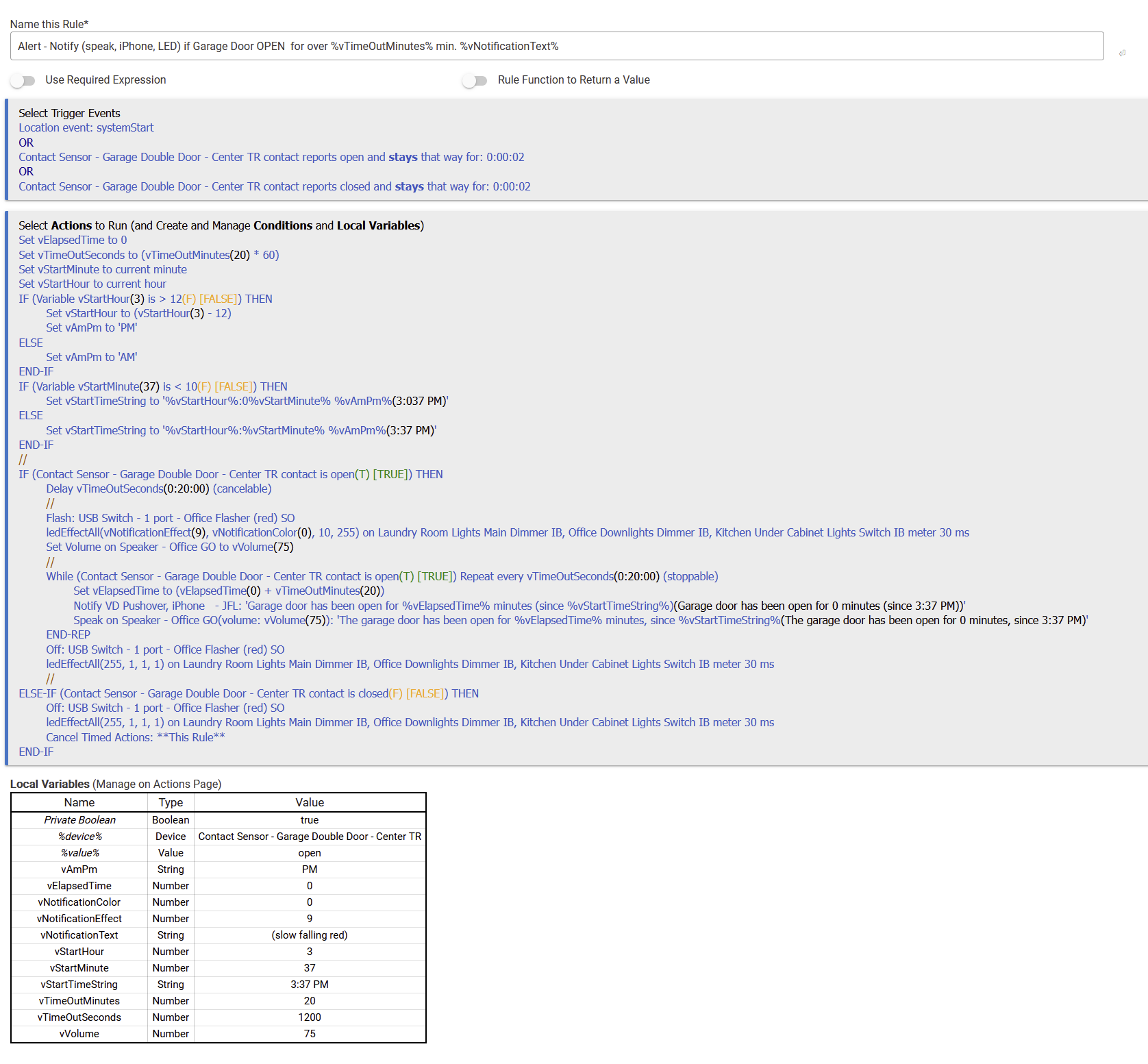 Looking for suggestion on how to handle a wait for time or sensor - webCore - Hubitat