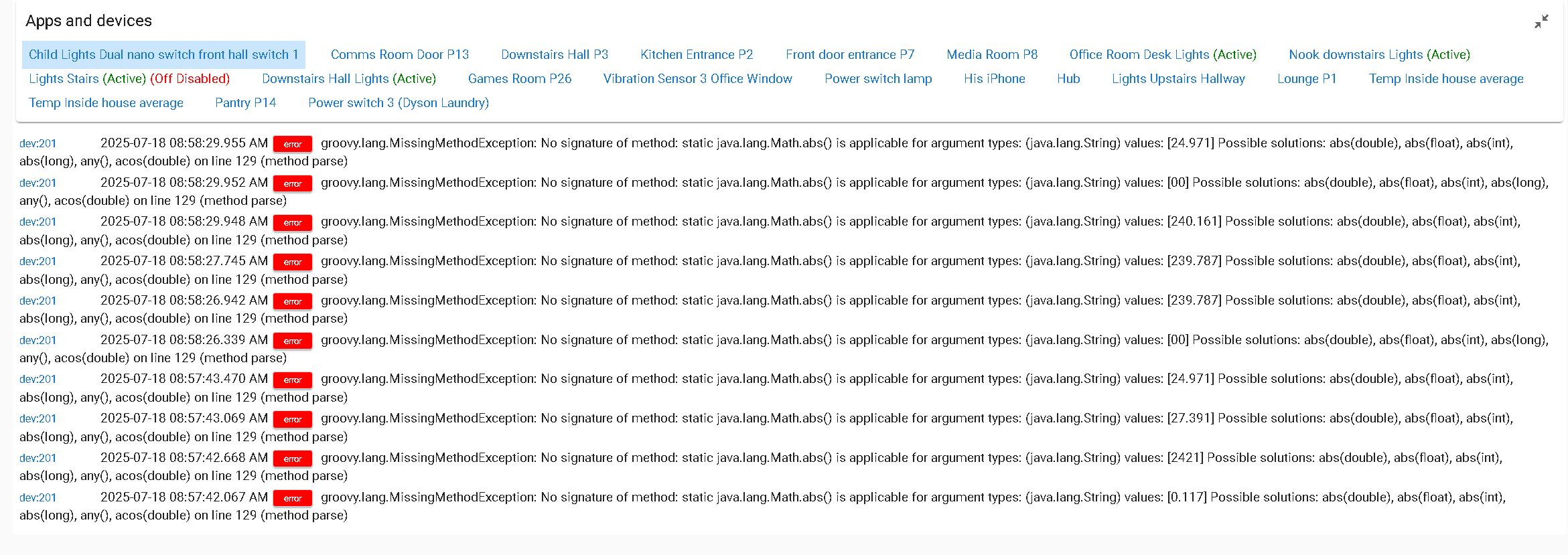 Error help - Custom Drivers - Hubitat
