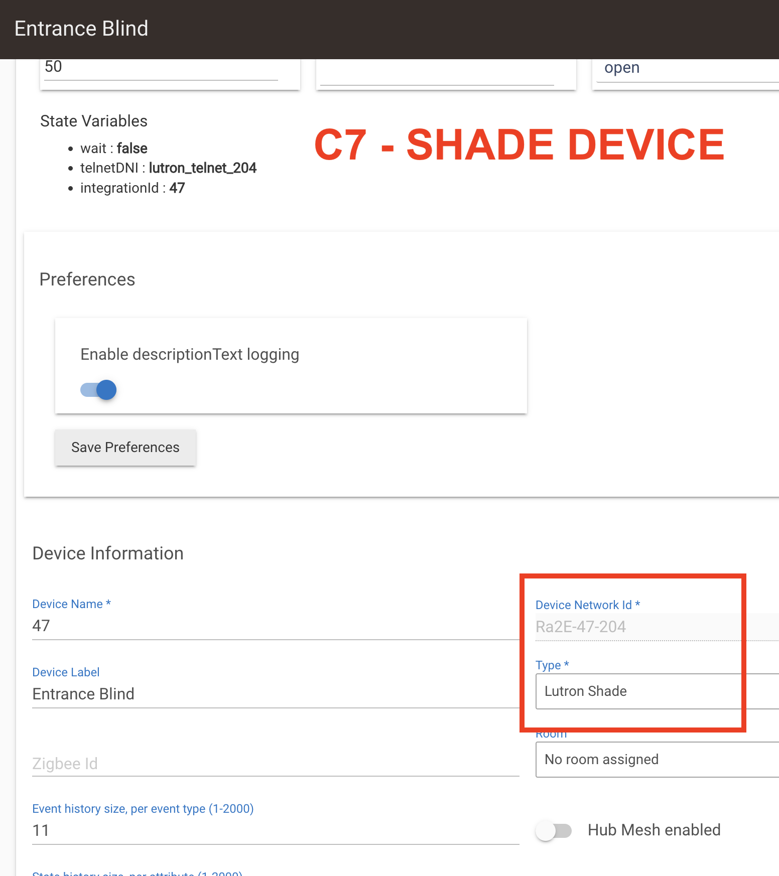 Issue with Lutron Shade and C7 Hub - Integrations - Hubitat