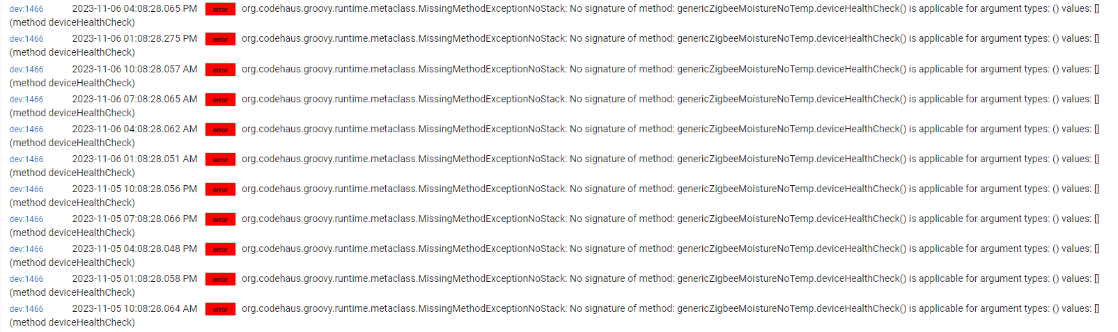 Heiman Zigbee (no temp) Moisture Sensor - Devices - Hubitat