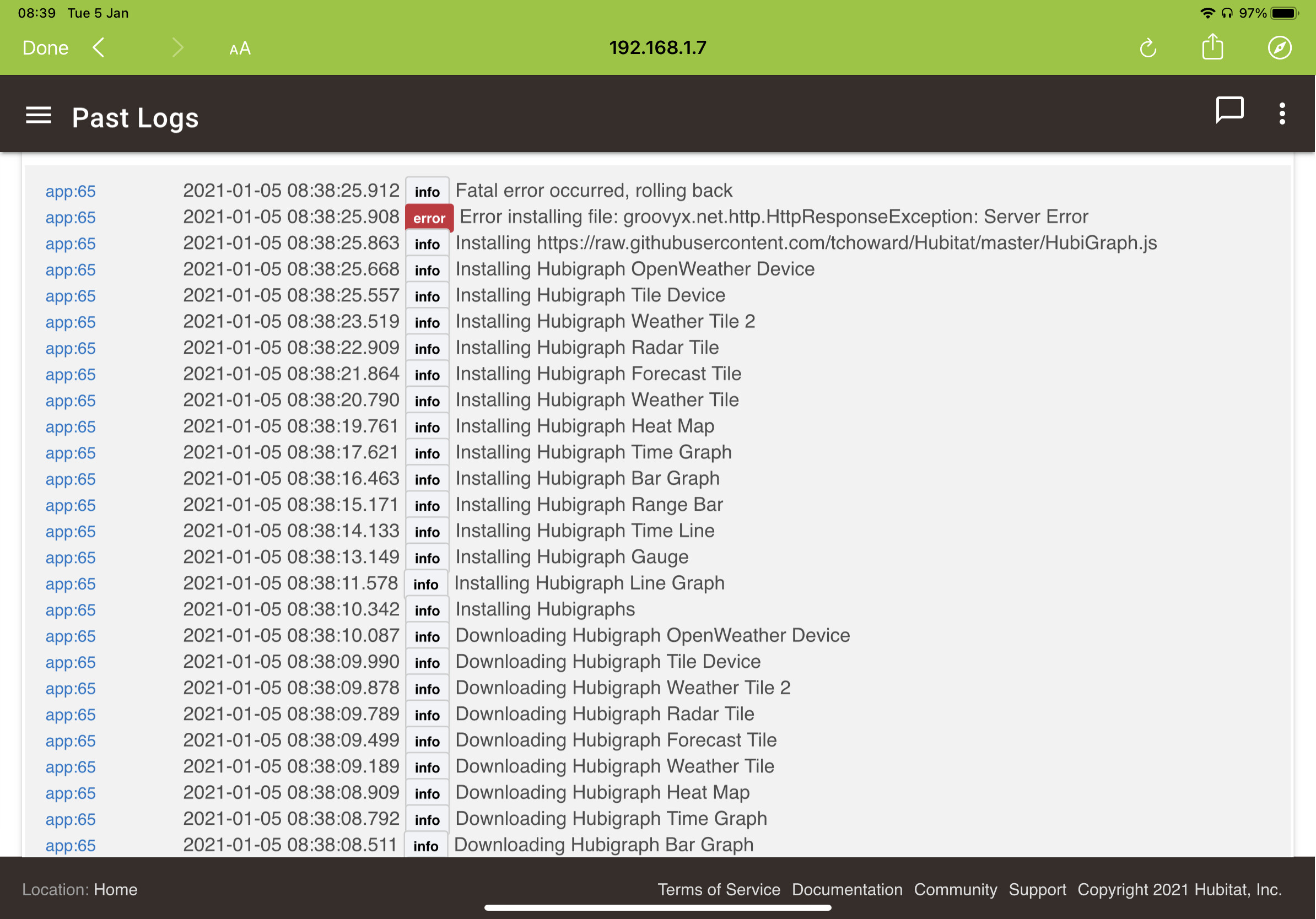 HPM And Hubigraph Apps Hubitat