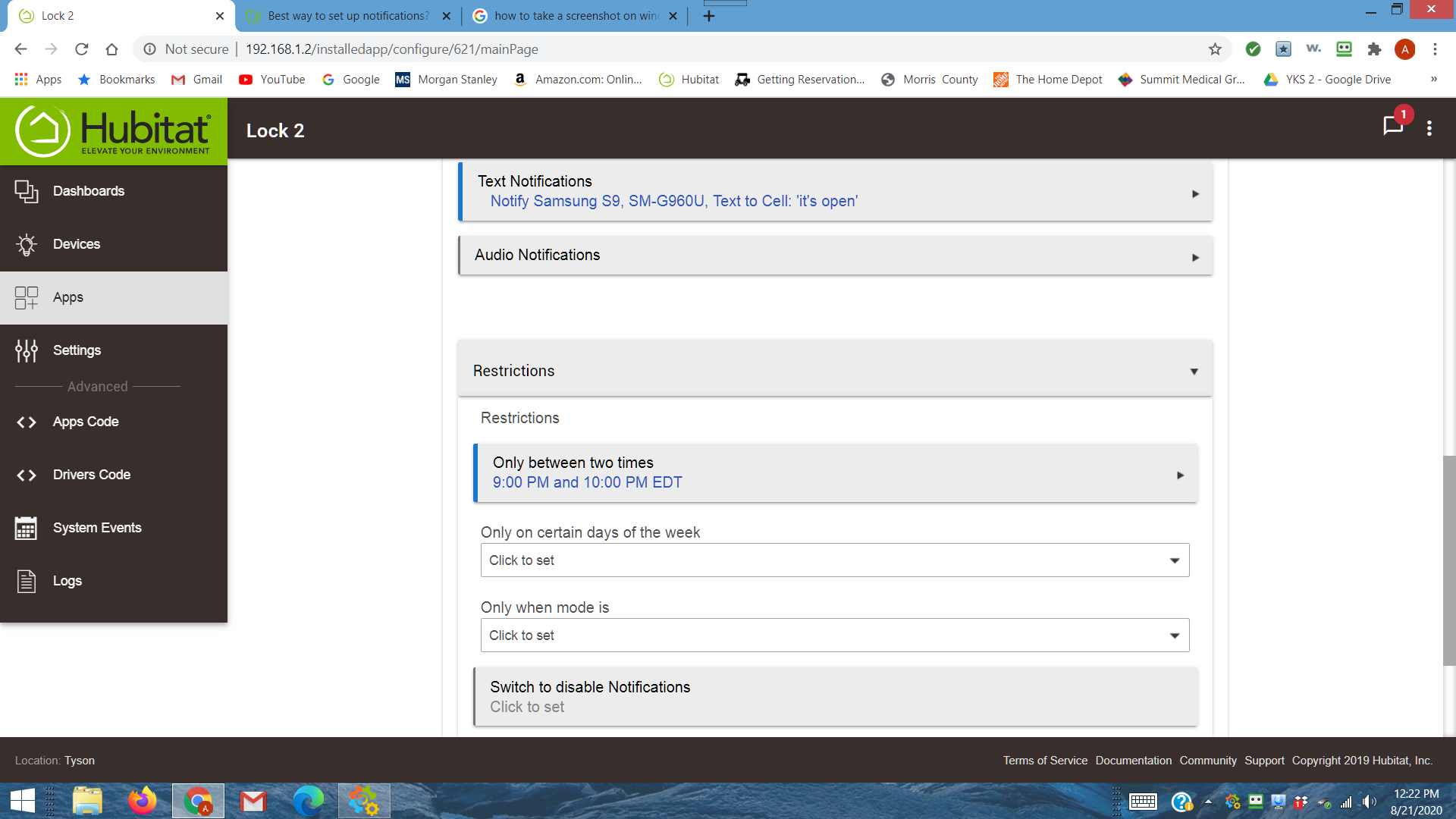 Notification Problem - All things Rule Machine - Hubitat