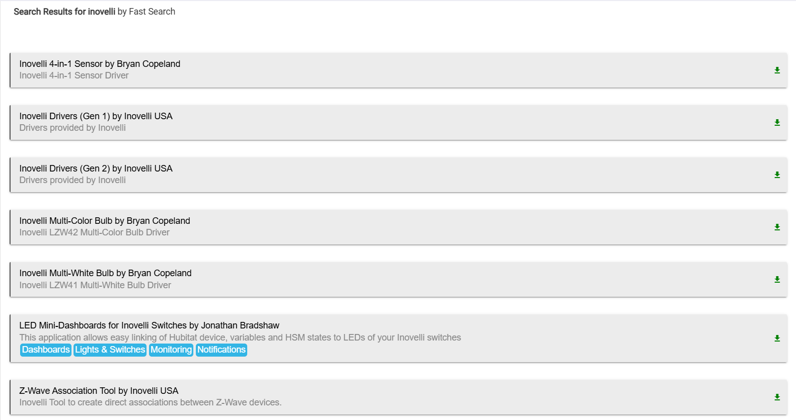 Inovelli & Hubitat Package Manager - Devices - Hubitat