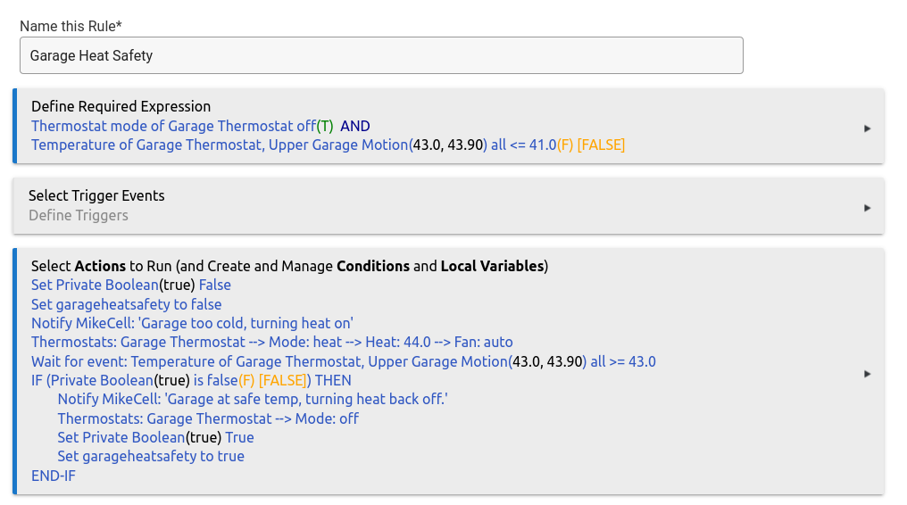 Keep garage from freezing with thermostat that only goes down to 44 - 📐 Rule Machine® - Hubitat