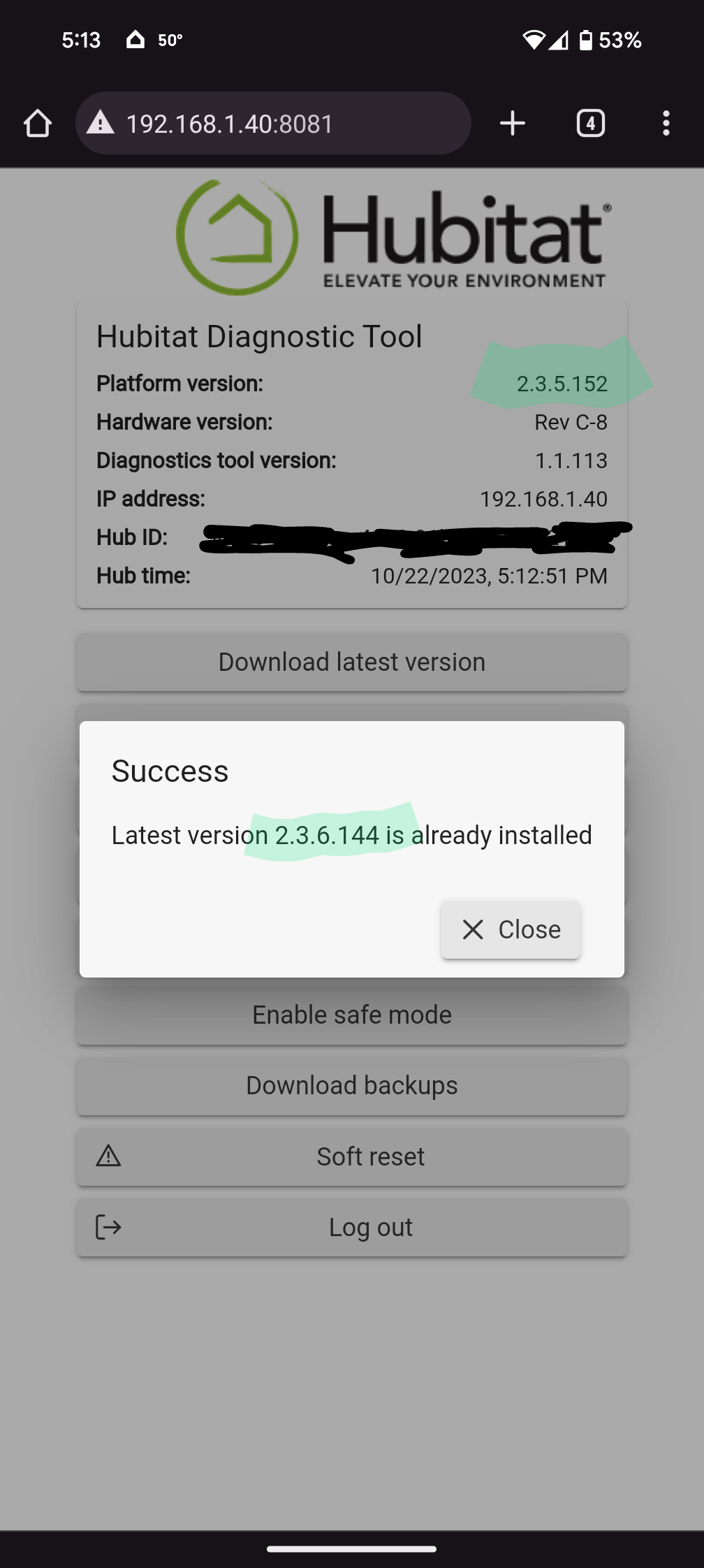 Update issue - 🛎️ Get Help - Hubitat