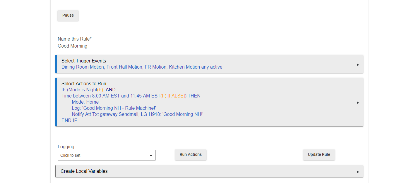 Triggering a Morning Wake-Up Routine - 📐 Rule Machine® - Hubitat