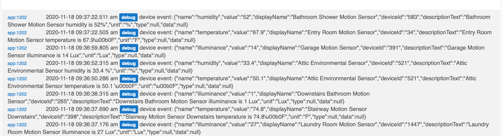 Node Red Debug Messages 🛎️ Get Help Hubitat