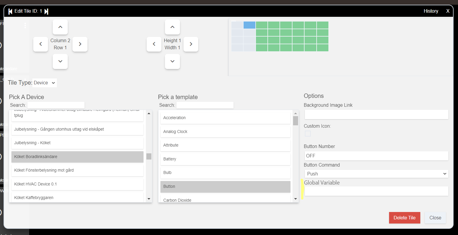 Enhancement Request: Global variable field in Dashboard button creation form - 📢 Feedback - Hubitat