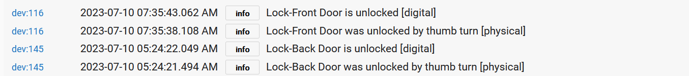 Schlage Locks - Multiple Lock/Unlock Events - 🧰 Built-In Apps and Drivers - Hubitat