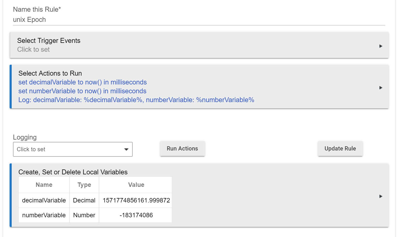 RM4 -> Current Time to Variable - 📐 Rule Machine® - Hubitat