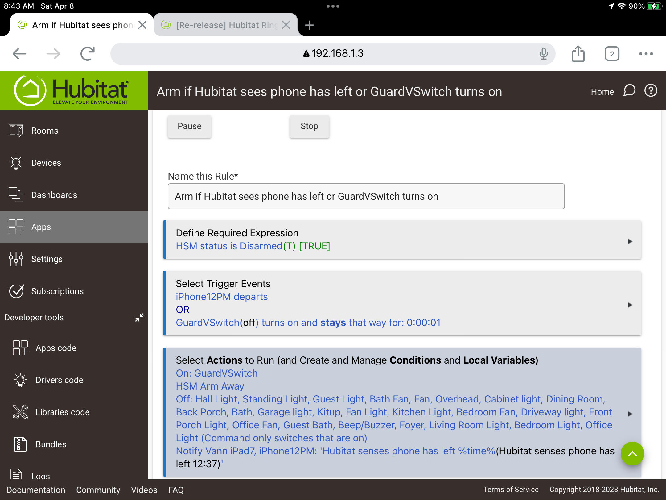 Geofencing.... Again - 📢 Feedback - Hubitat