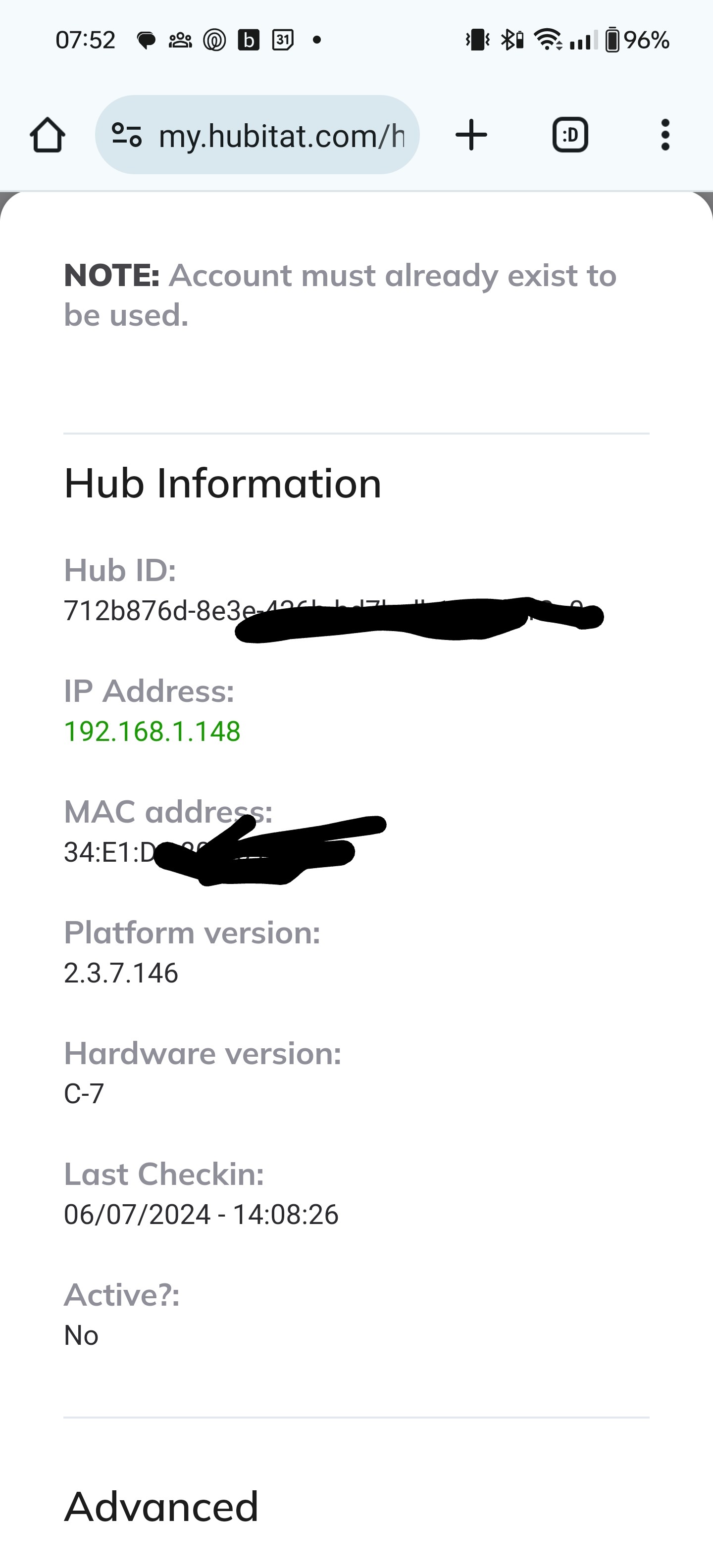 Problems logging in to hub - Devices - Hubitat