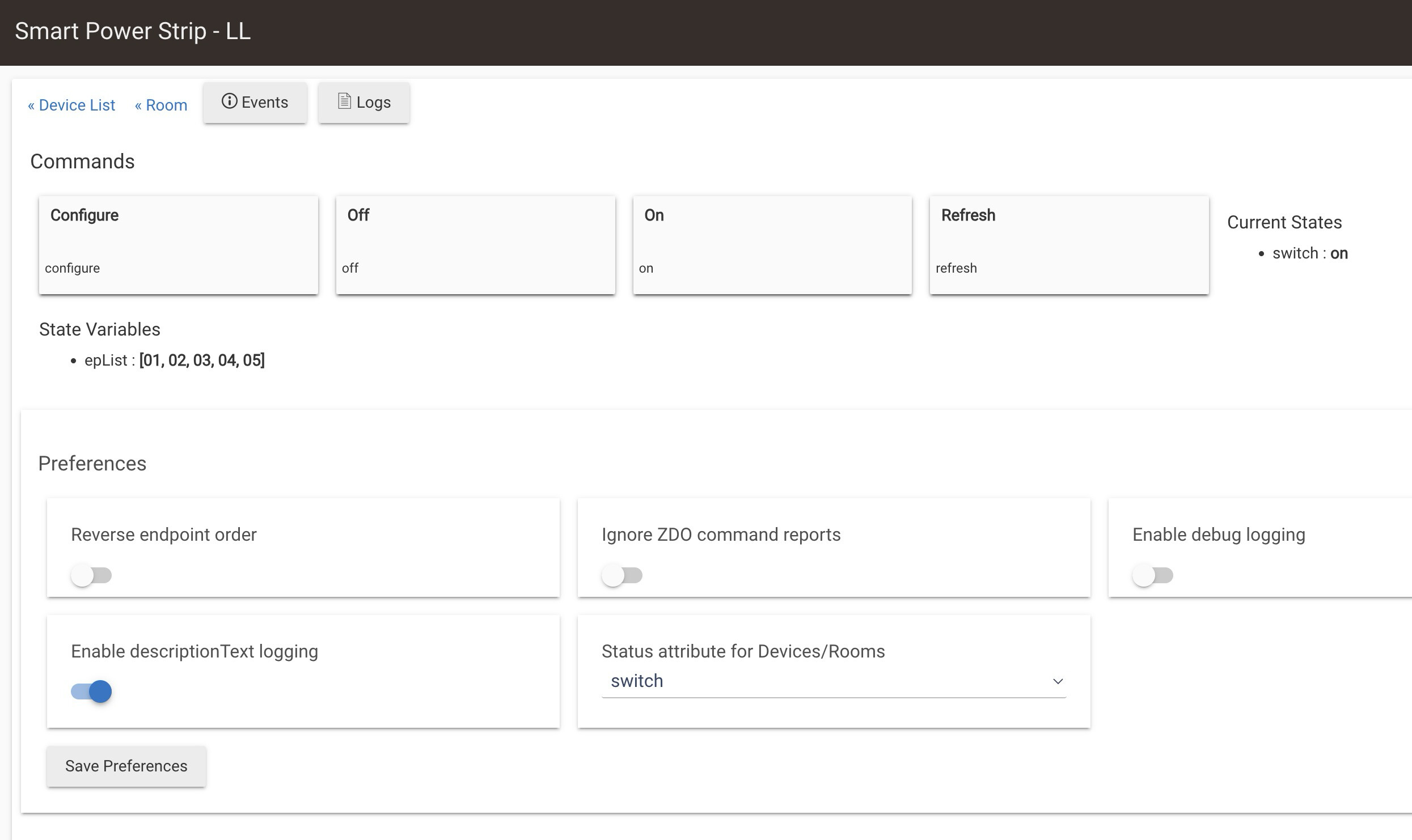 Prakiti Smart Power Switch - How to control the generic component child ...