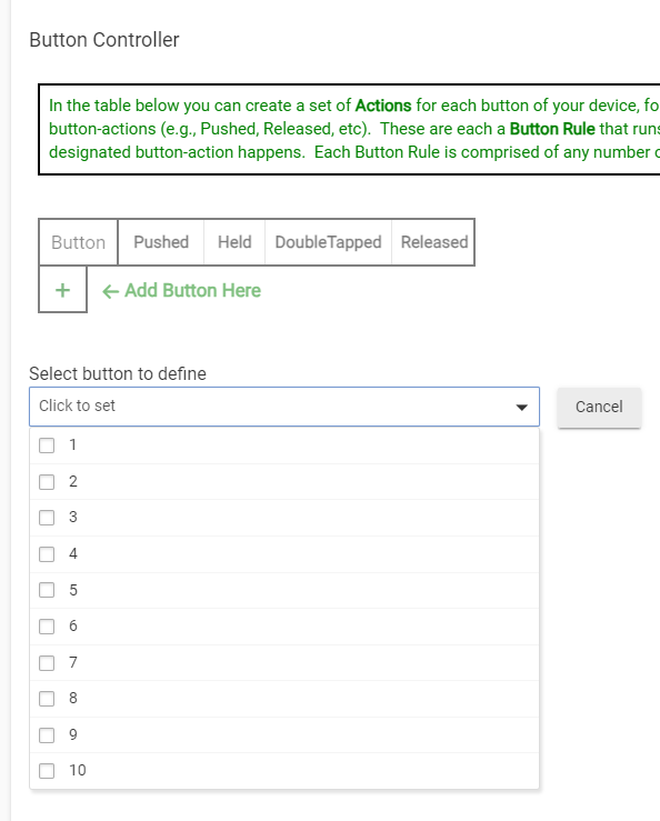 Button Controller with numberOfButtons = 0, device lists 10 buttons available - Built-in Apps ...