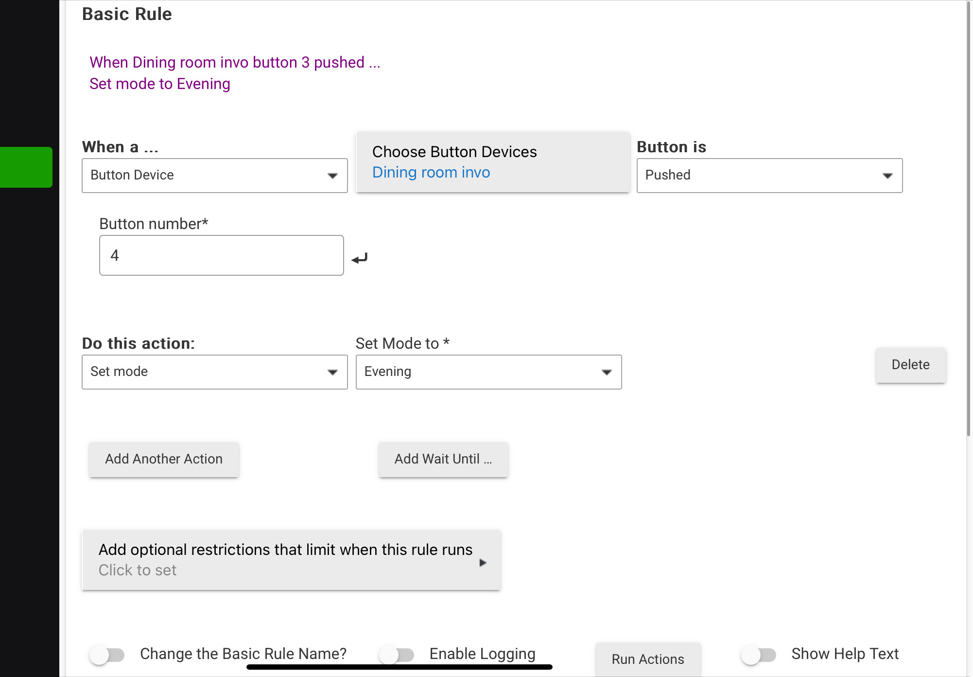 Help with inovelli red switch and modes - Devices - Hubitat