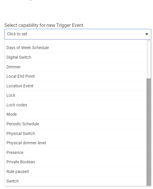 Making new Rule in RM 5.0...no triggers below "Switch" are available on the list - 📐 Rule ...