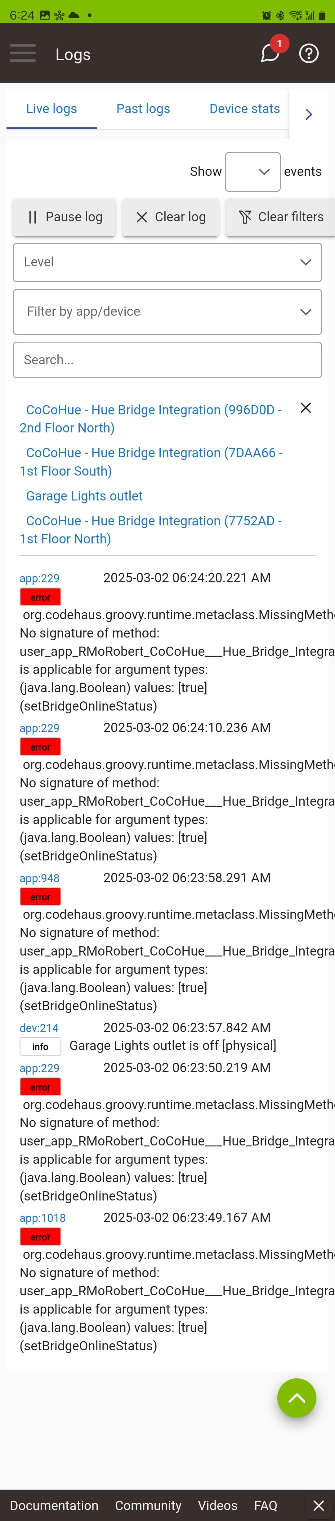 Cocohue integration error - Apps - Hubitat