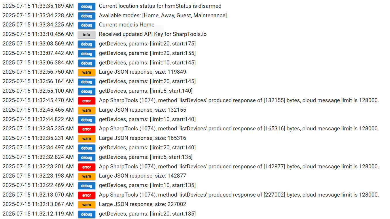 Sharptools app errors - Apps - Hubitat