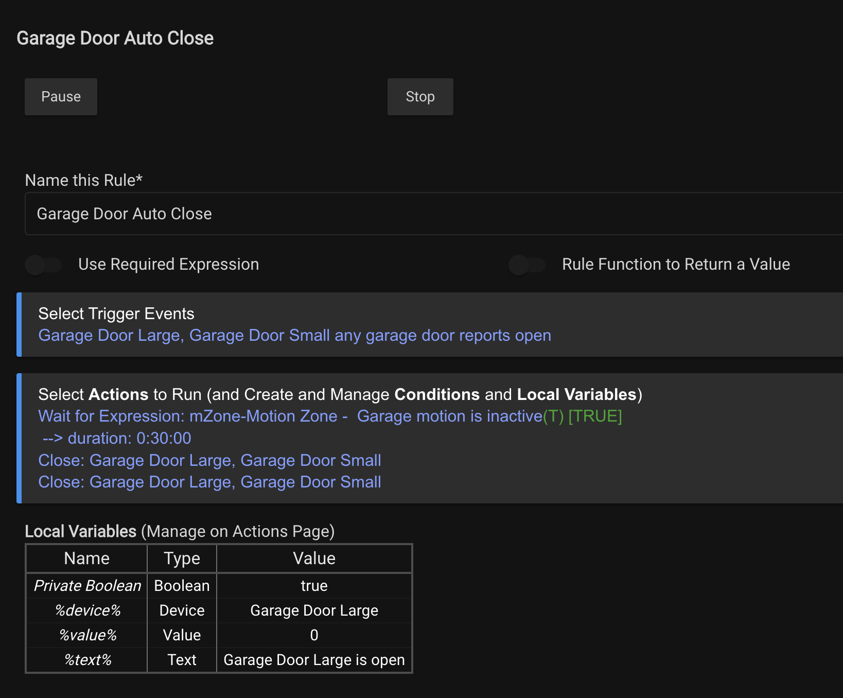 Using " Pause Rule" Correctly - 📐 Rule Machine® - Hubitat